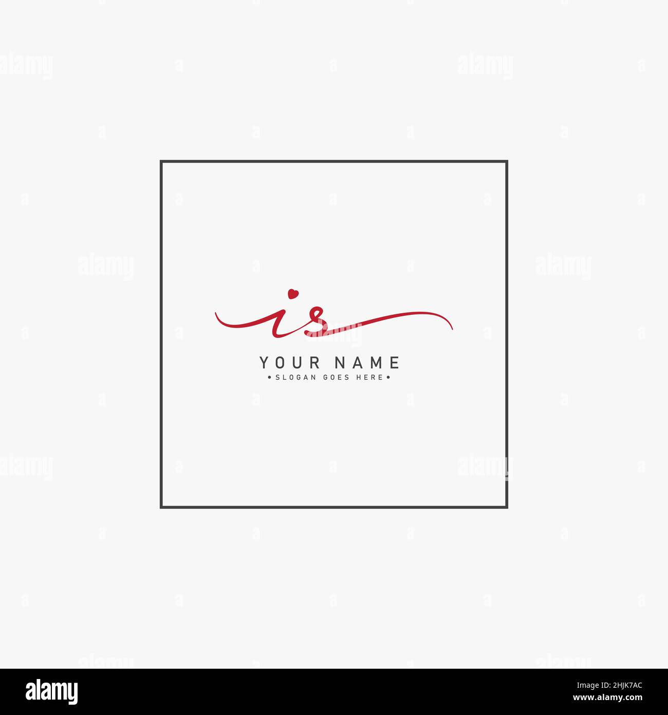 Initial Letter IS Logo - Handwritten Signature Style Logo - Simple ...