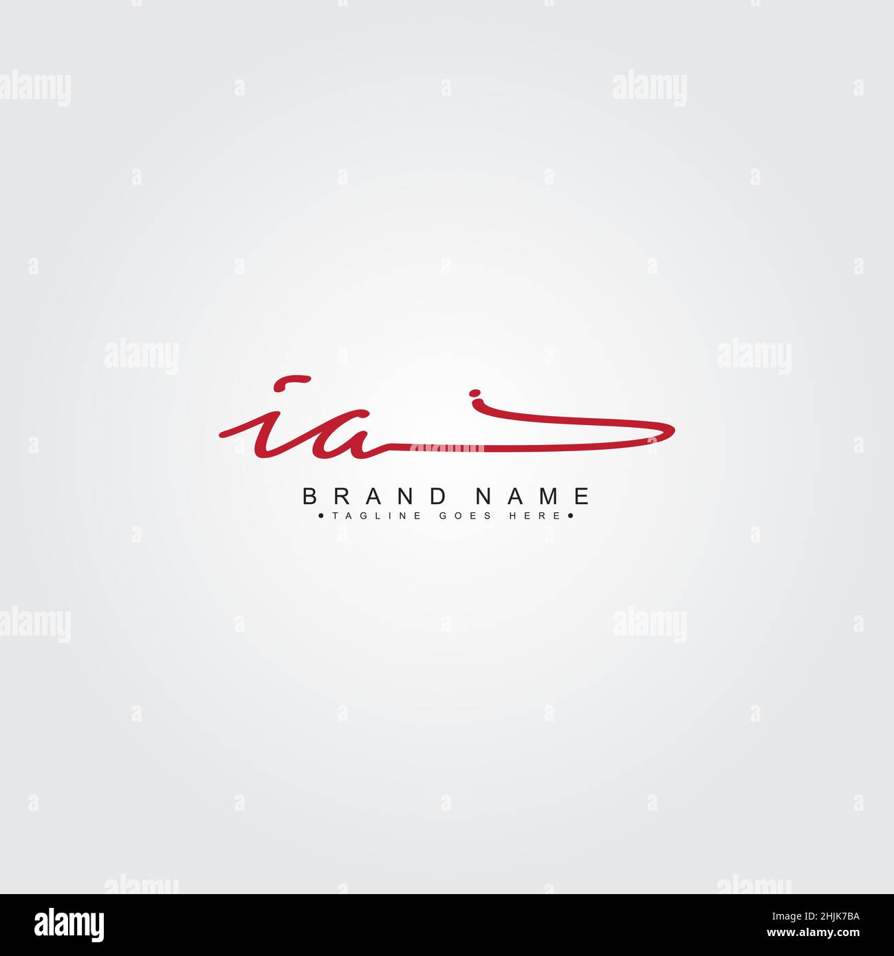 Initial Letter IA Logo - Handwritten Signature Logo - Simple Vector ...