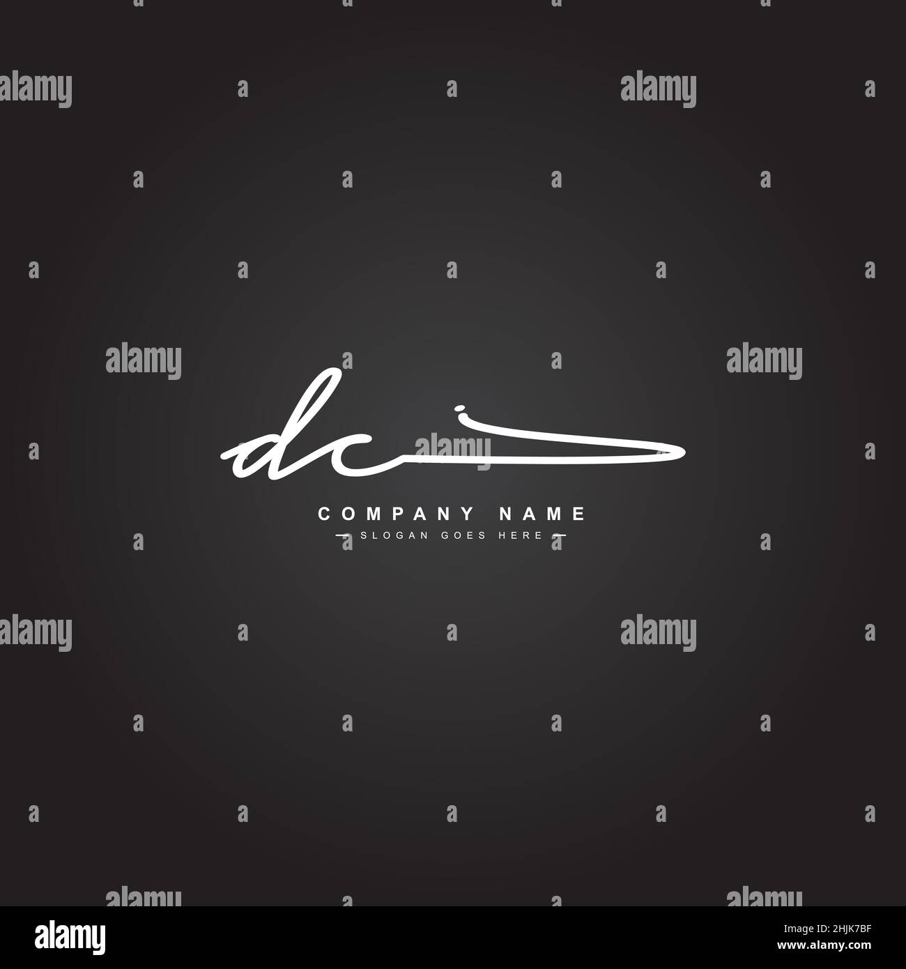 Initial Letter DC Logo - Hand Drawn Signature Logo - Simple Vector Logo in Signature Style for ...