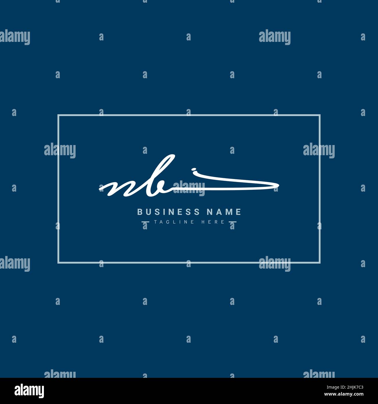 Initial Letter NB Logo - Hand Drawn Signature Logo - Simple Vector Logo ...