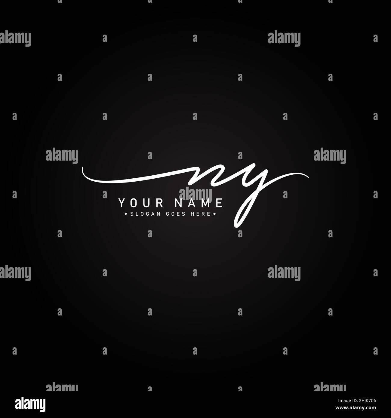 Initial Letter NY Logo - Handwritten Signature Style Logo - Simple ...