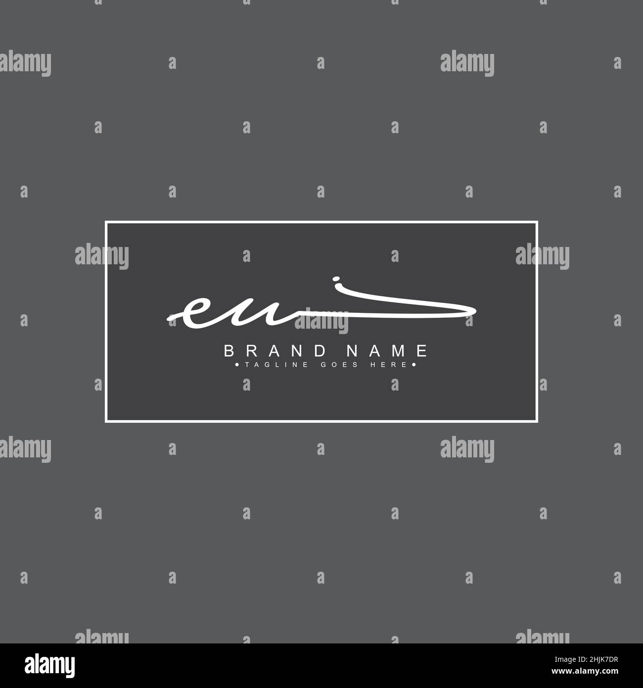 Initial Letter EU Logo - Handwritten Signature Style Logo - Simple ...