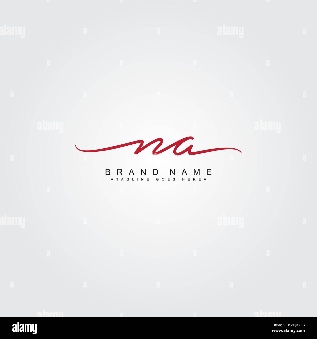 Initial Letter NA Logo - Handwritten Signature Style Logo - Simple ...