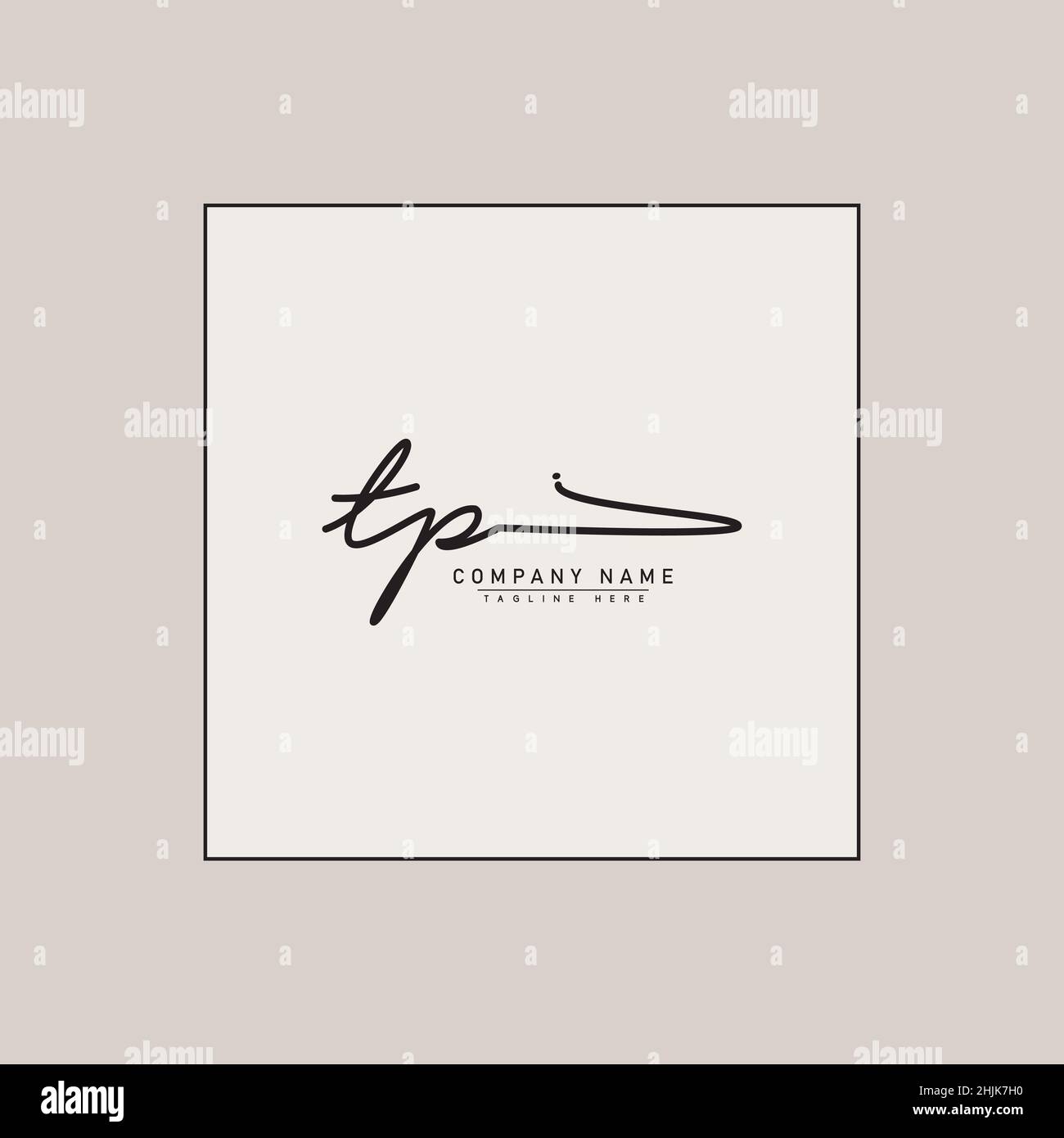 Initial Letter TP Logo - Handwritten Signature Logo - Simple Vector ...