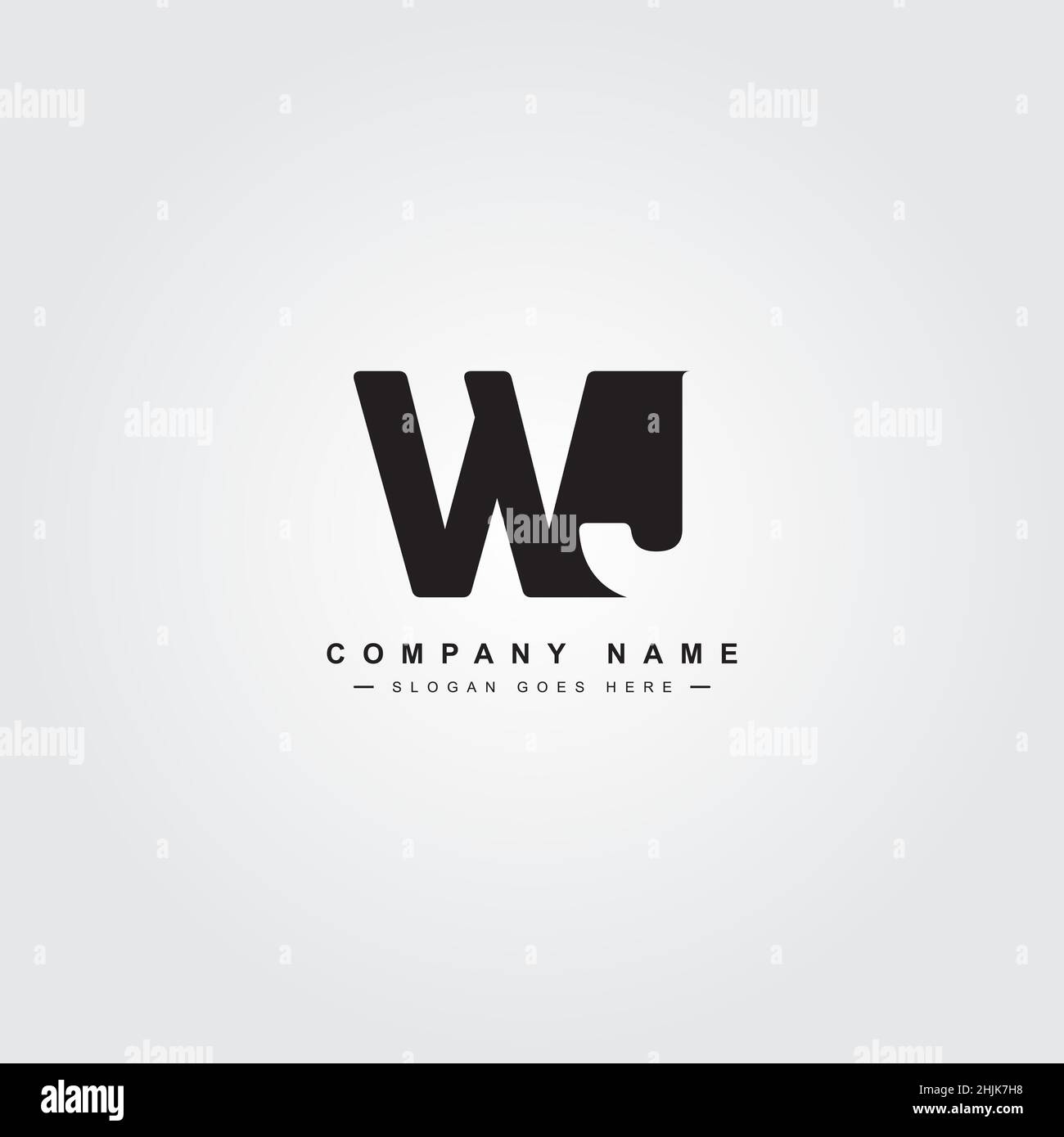 Simple Business Logo for Initial Letter WJ - Alphabet Logo - Monogram ...