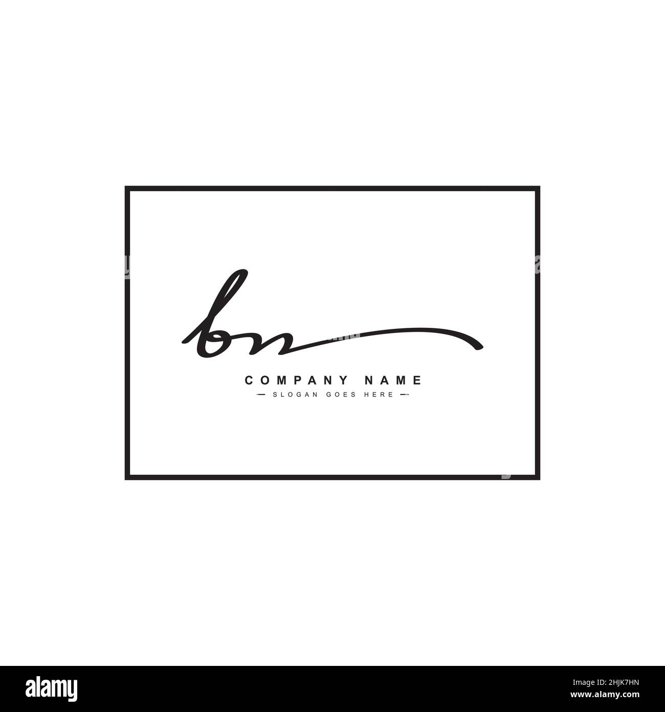 Initial Letter BN Logo - Hand Drawn Signature Style Logo - Simple ...
