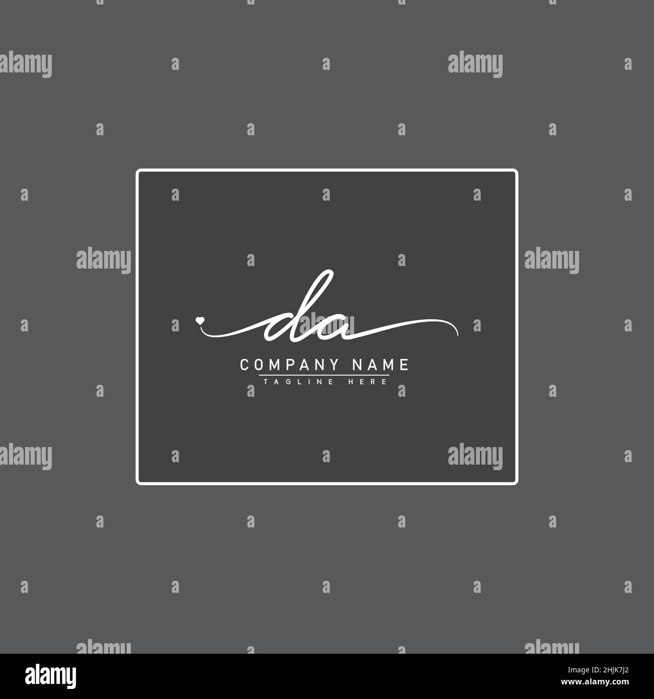 Initial Letter DA Logo - Hand Drawn Signature Logo - Simple Vector Logo ...