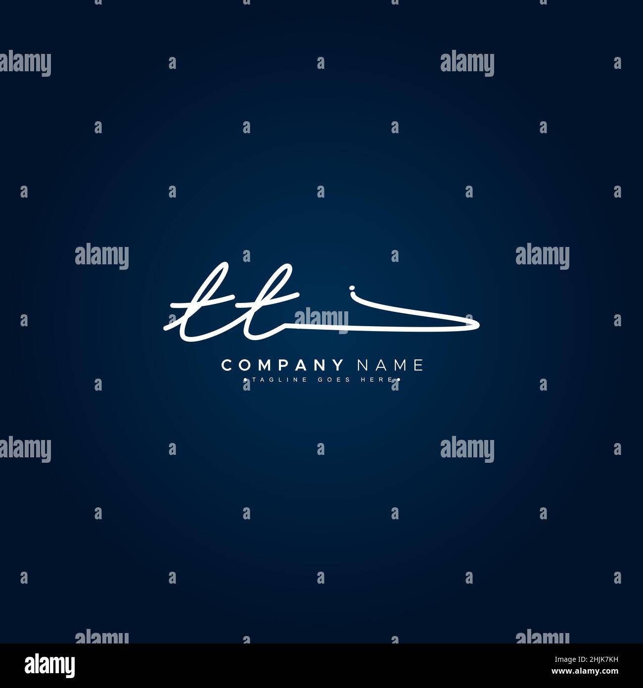 Initial Letter TT Logo - Handwritten Signature Logo - Simple Vector ...