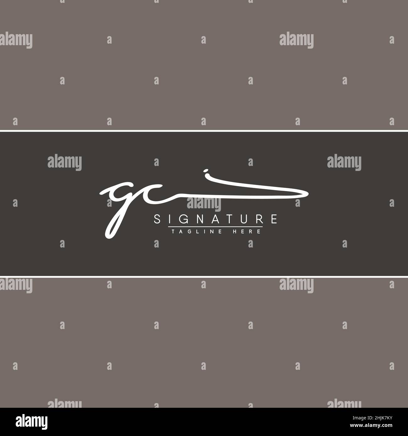 Initial Letter GC Logo - Hand Drawn Signature Logo - Simple Vector Logo ...