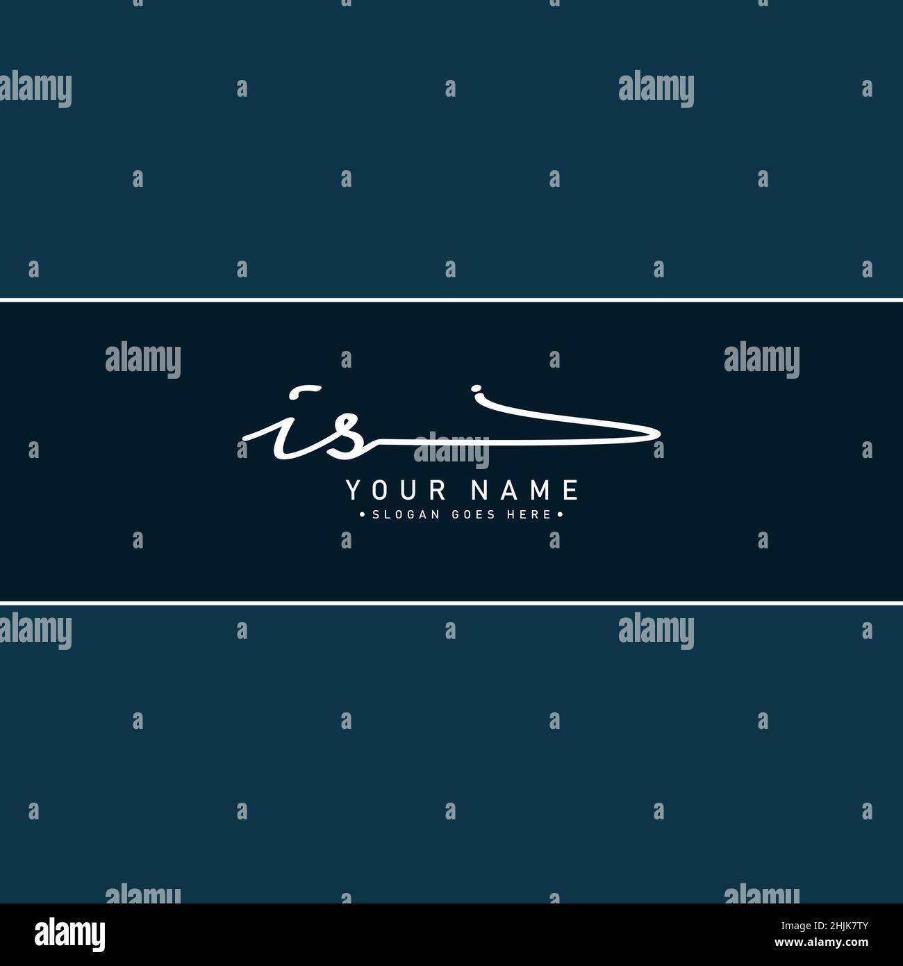 Initial Letter IS Logo - Handwritten Signature Style Logo - Simple ...