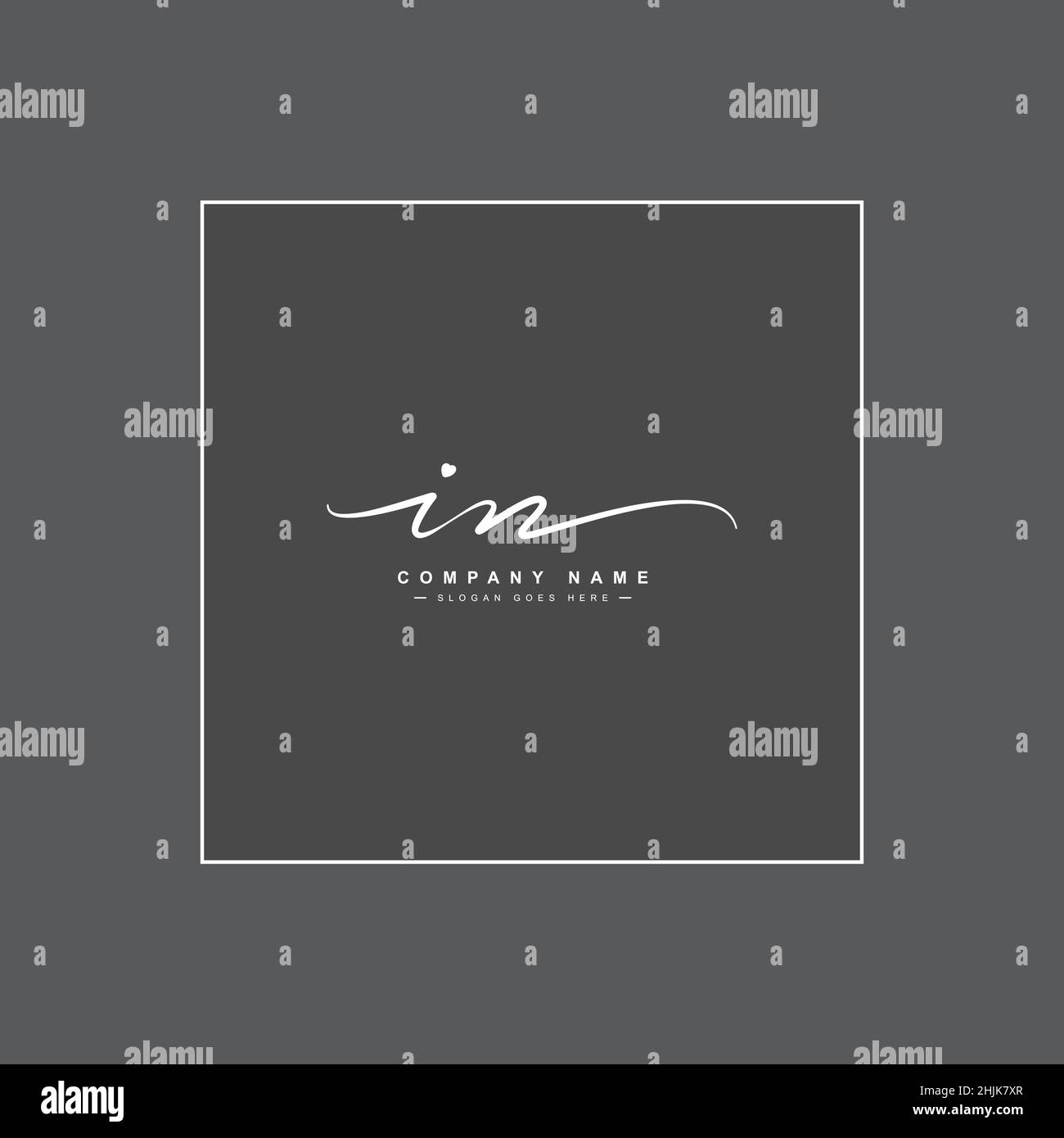 Initial Letter IN Logo - Hand Drawn Signature Logo - Simple Vector Logo ...