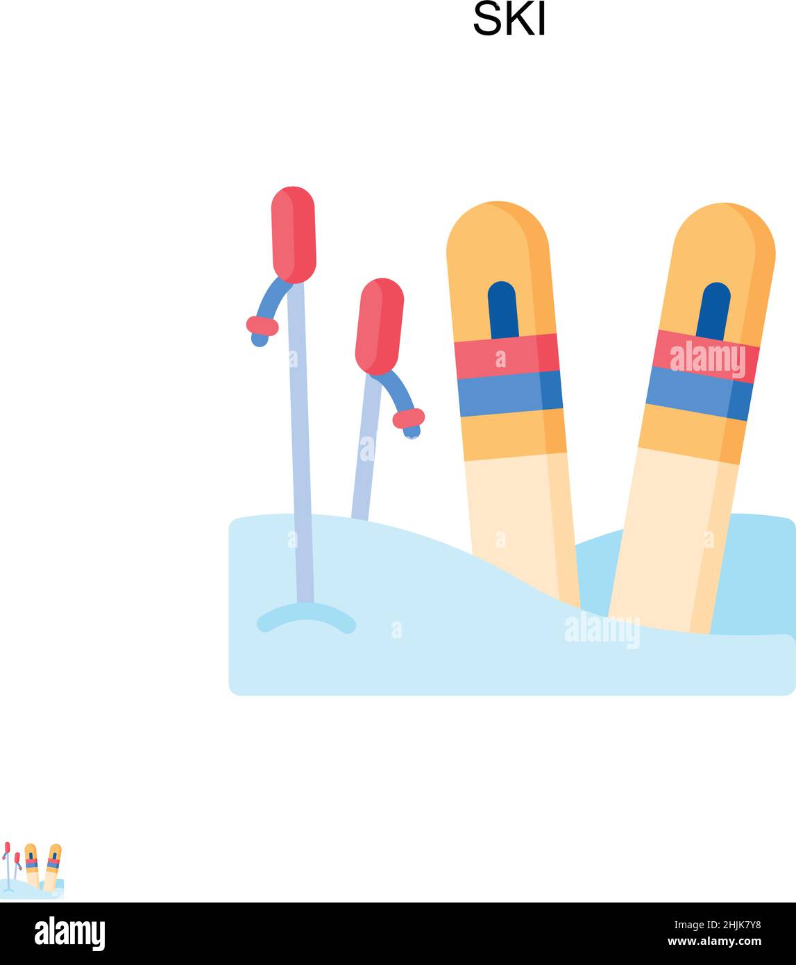 Ski Simple vector icon. Illustration symbol design template for web ...