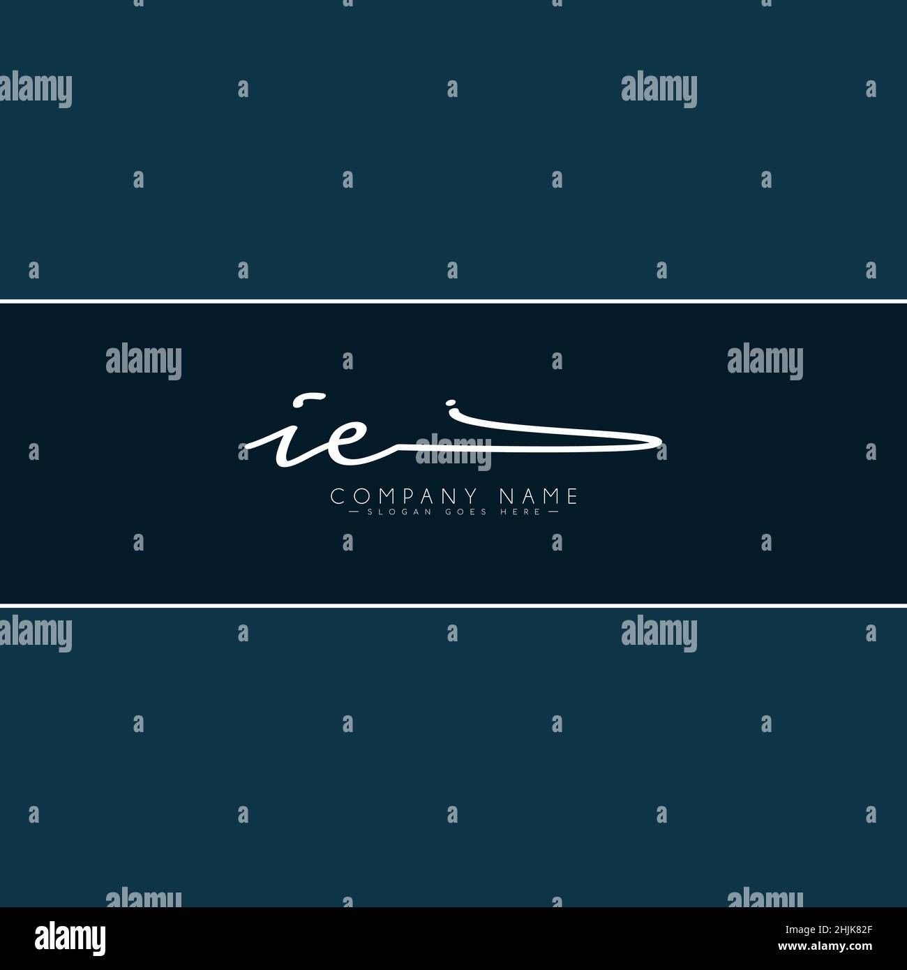 Initial Letter IE Logo - Hand Drawn Signature Style Logo - Simple ...