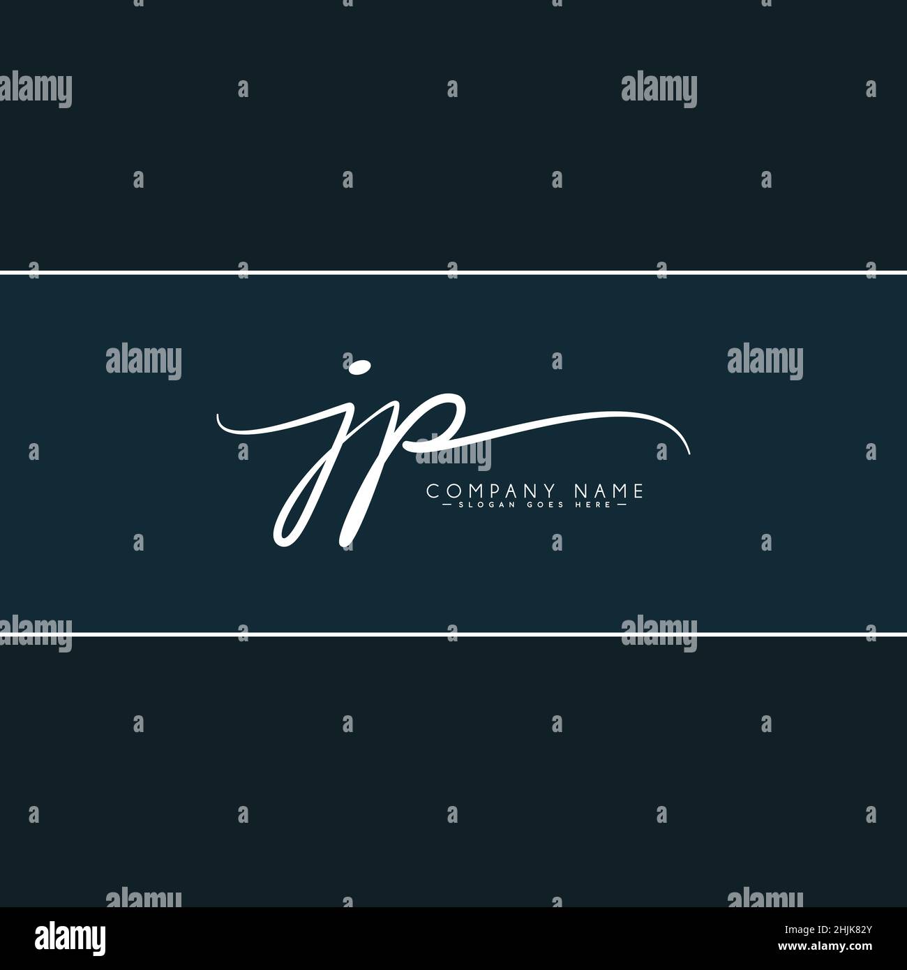 Initial Letter JP Logo - Hand Drawn Signature Style Logo - Simple ...