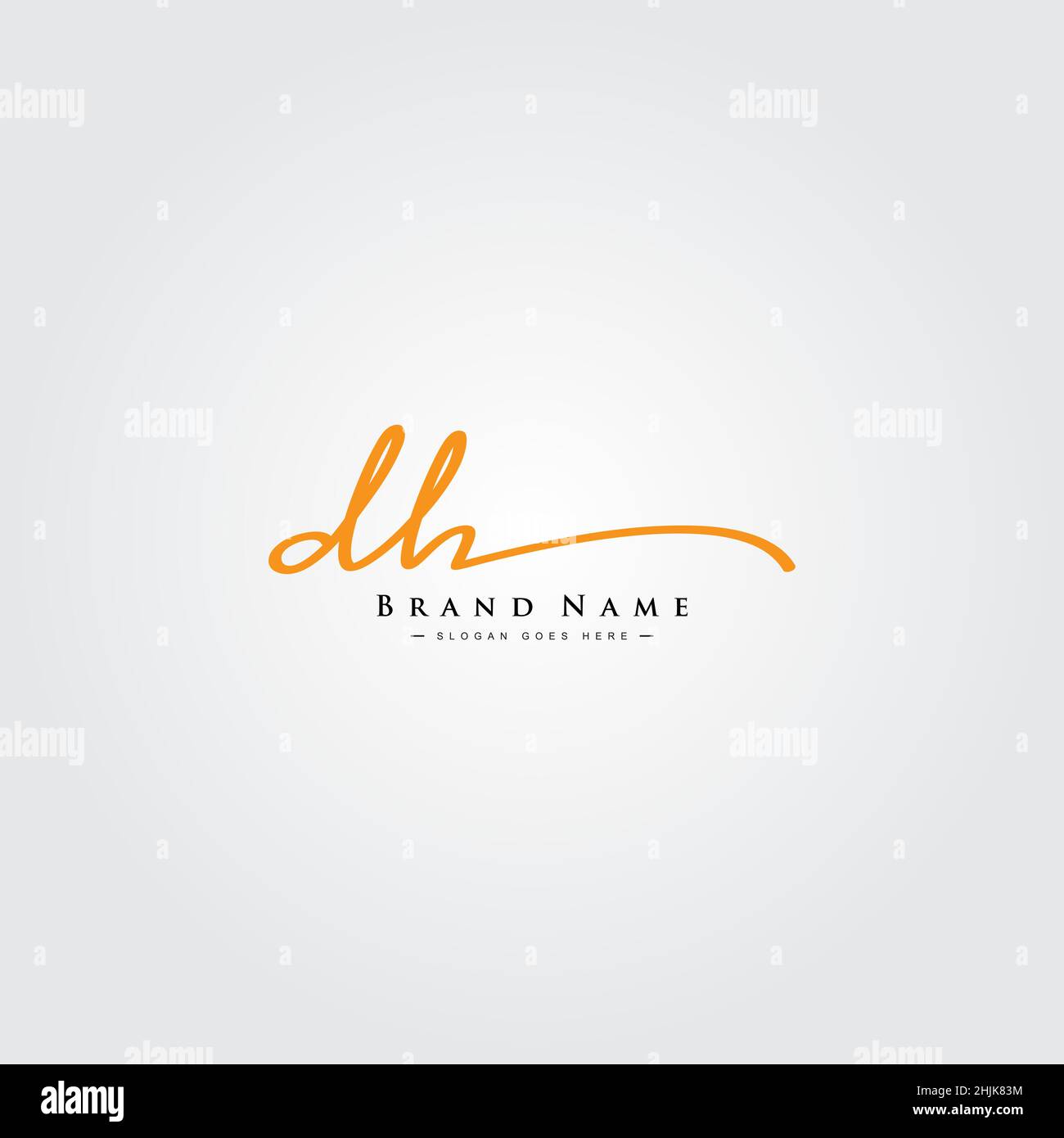 Initial Letter DH Logo - Handwritten Signature Style Logo - Simple ...
