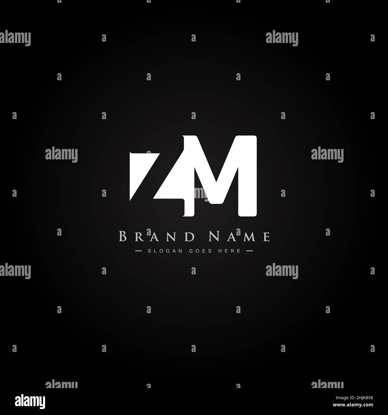 Simple Business Logo for Initial Letter ZN - Alphabet Logo - Monogram ...