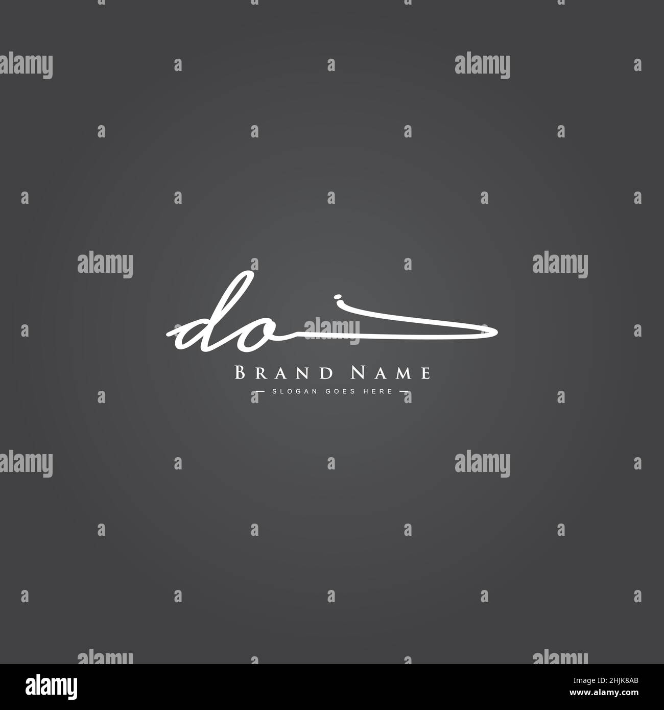 Initial Letter DO Logo - Handwritten Signature Logo - Simple Vector ...