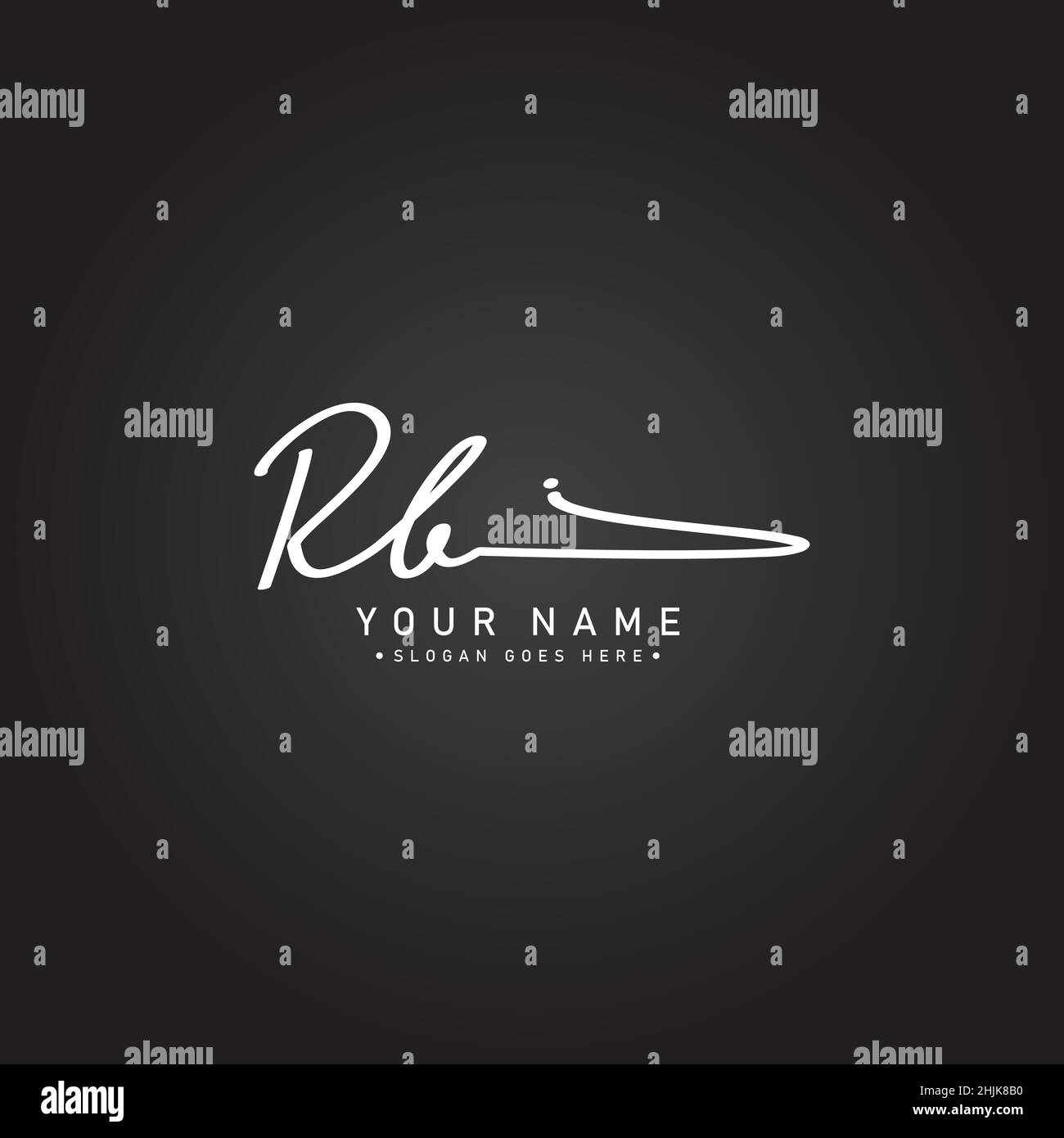 Initial Letter RB Logo - Hand Drawn Signature Logo - Simple Vector Logo in Signature Style for ...