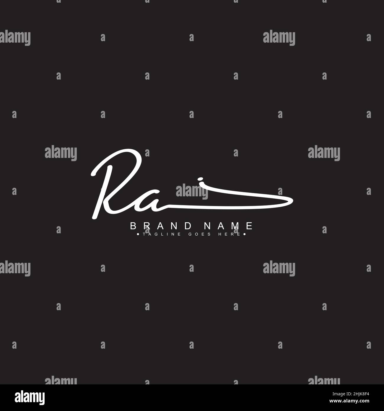 Initial Letter RA Logo - Hand Drawn Signature Logo - Simple Vector Logo ...
