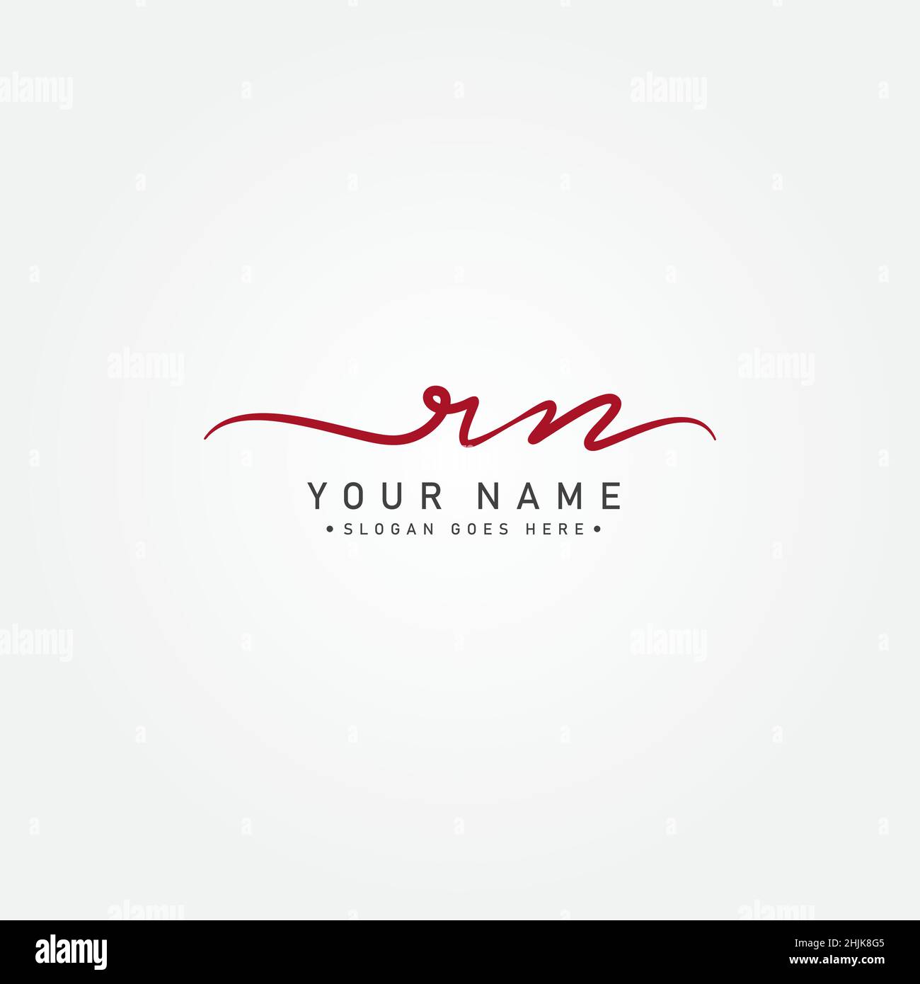 Initial Letter RN Logo - Handwritten Signature Style Logo - Simple ...