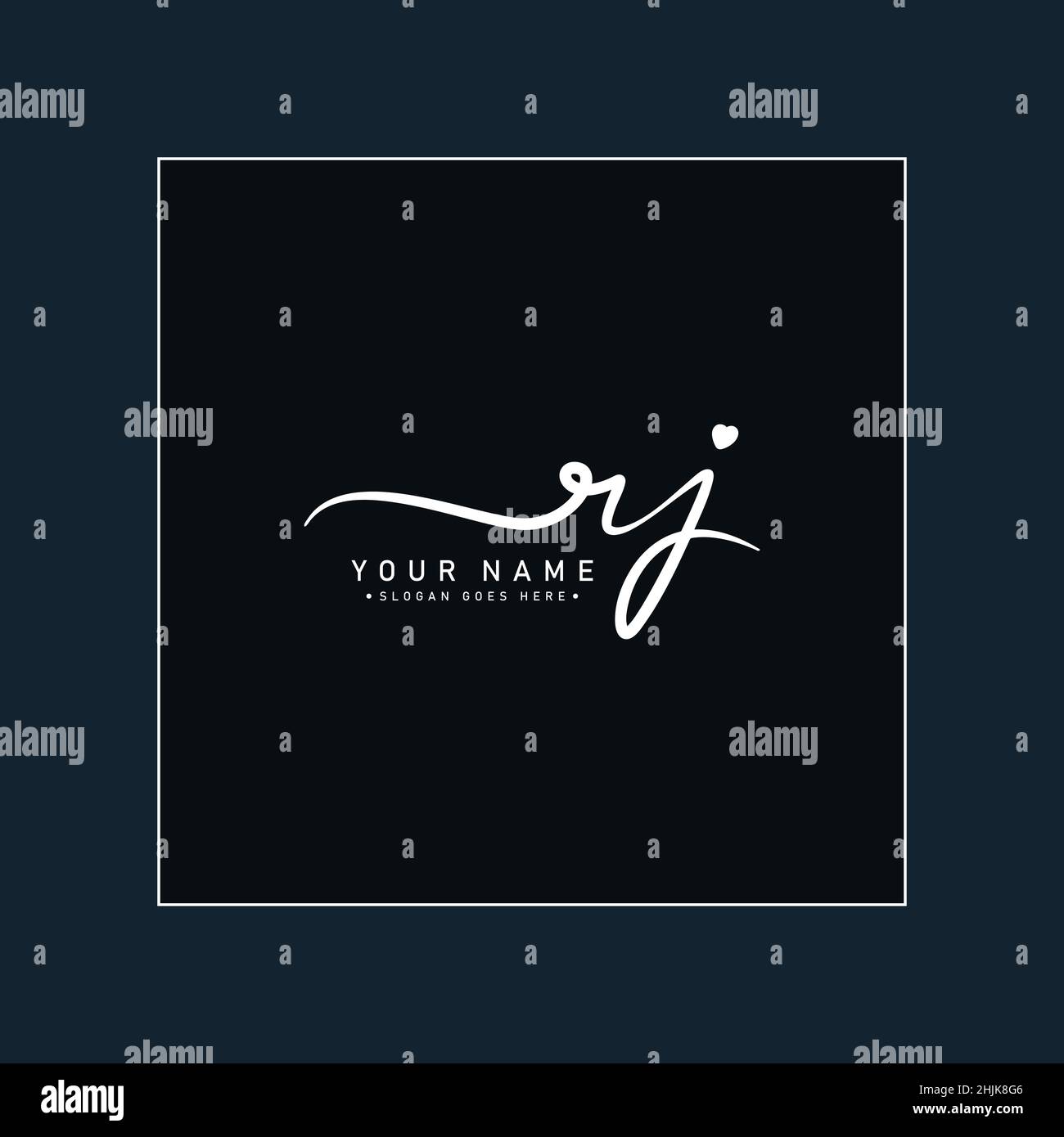 Initial Letter RJ Logo - Handwritten Signature Logo - Simple Vector ...