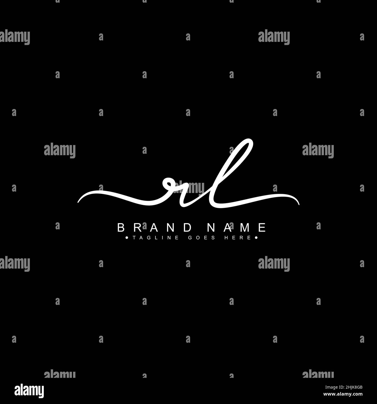 Initial Letter RL Logo - Hand Drawn Signature Style Logo - Simple Vector Logo in Signature Style ...