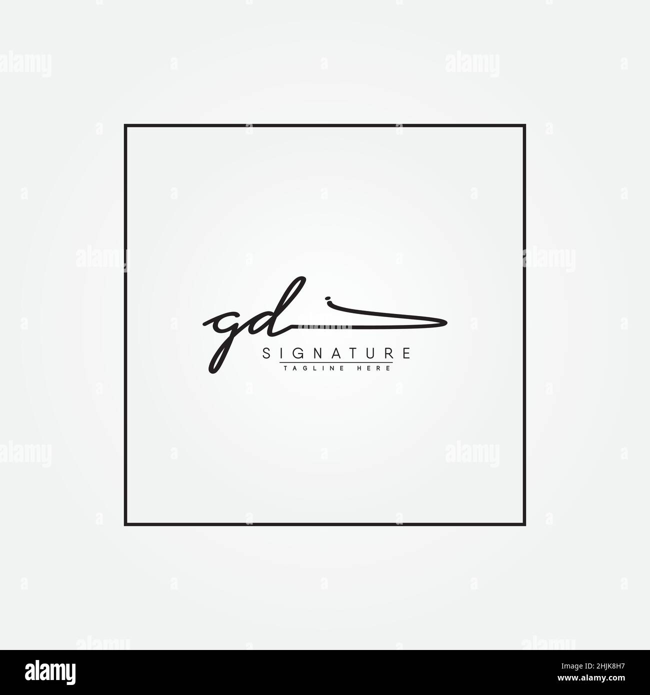 Initial Letter GD Logo - Hand Drawn Signature Style Logo - Simple Vector Logo in Signature Style ...