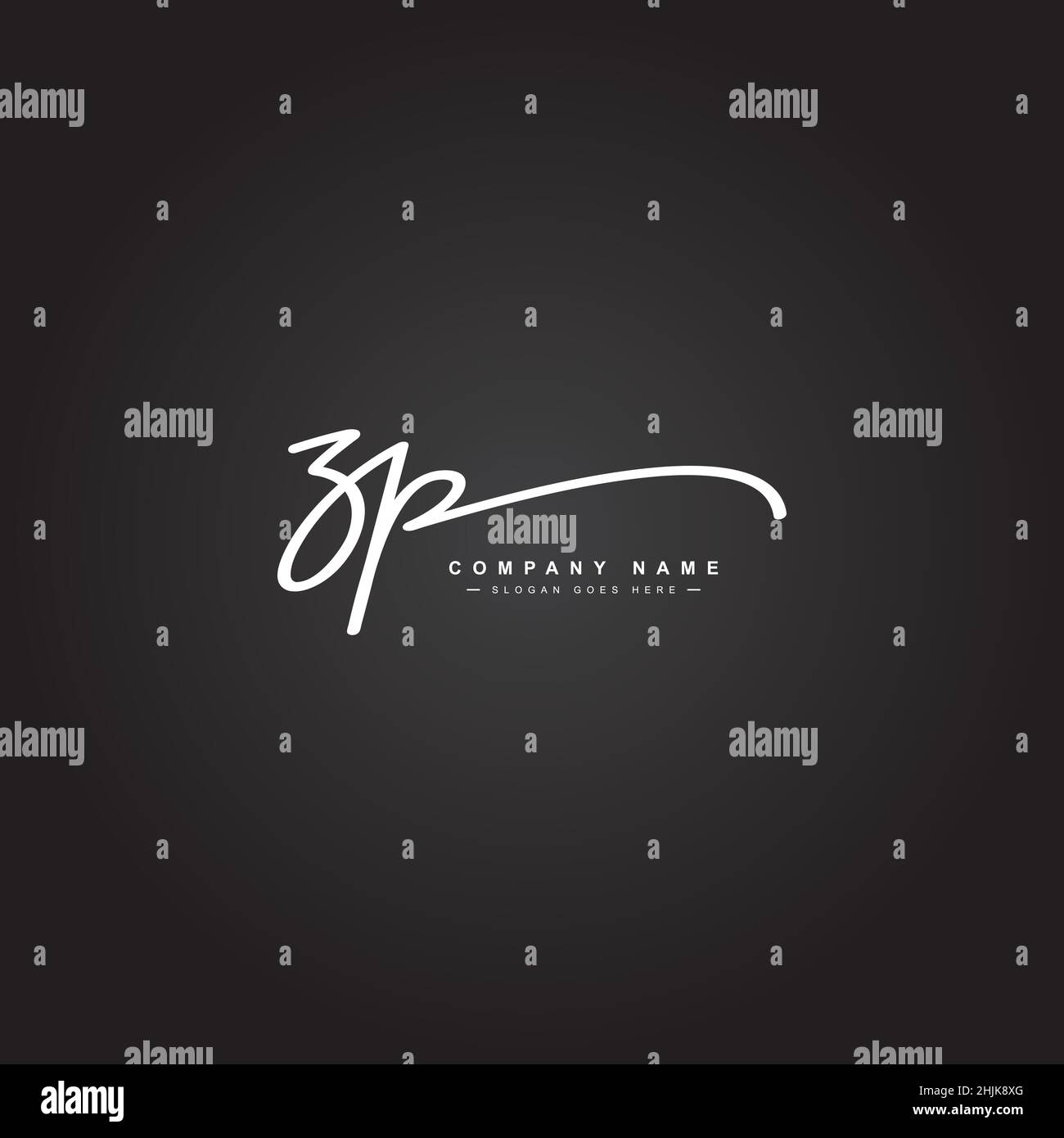 Initial Letter ZP Logo - Hand Drawn Signature Style Logo - Simple ...