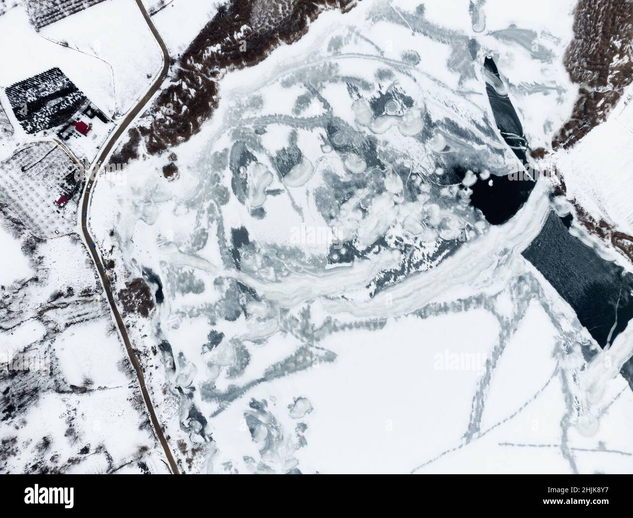 Aerial ice lake top view hi-res stock photography and images - Alamy