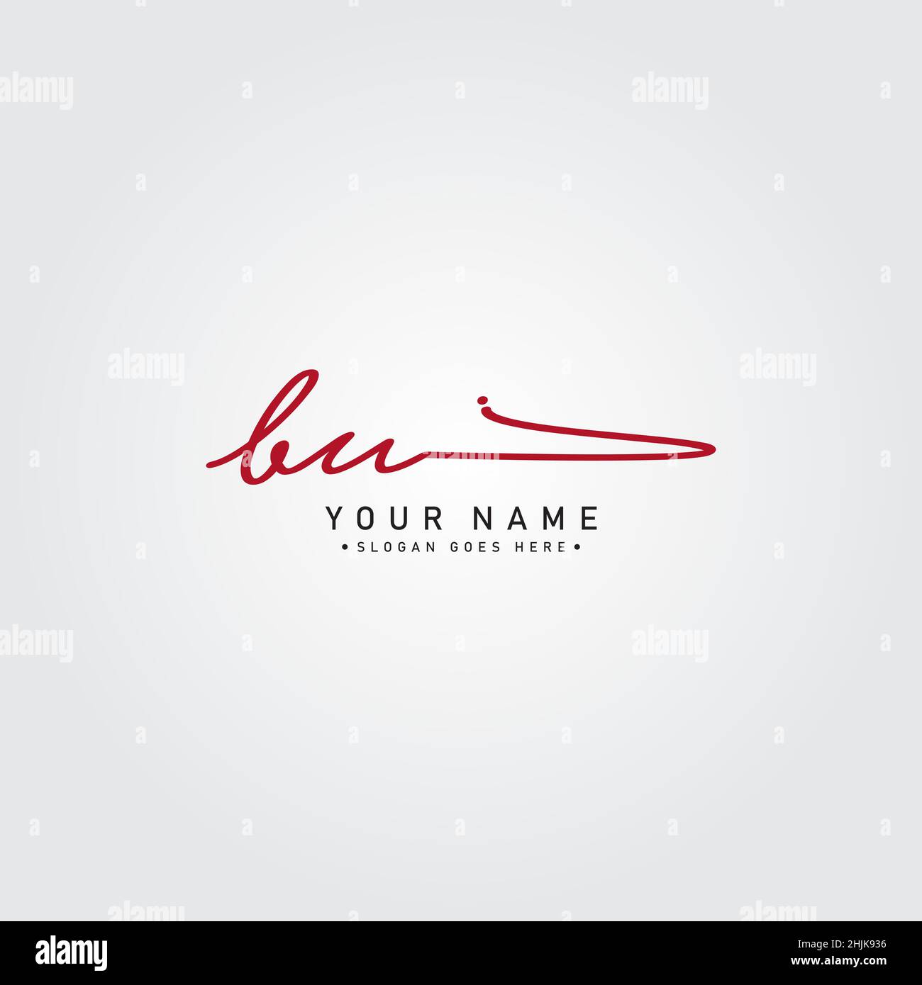 Initial Letter BU Logo - Handwritten Signature Style Logo - Simple ...
