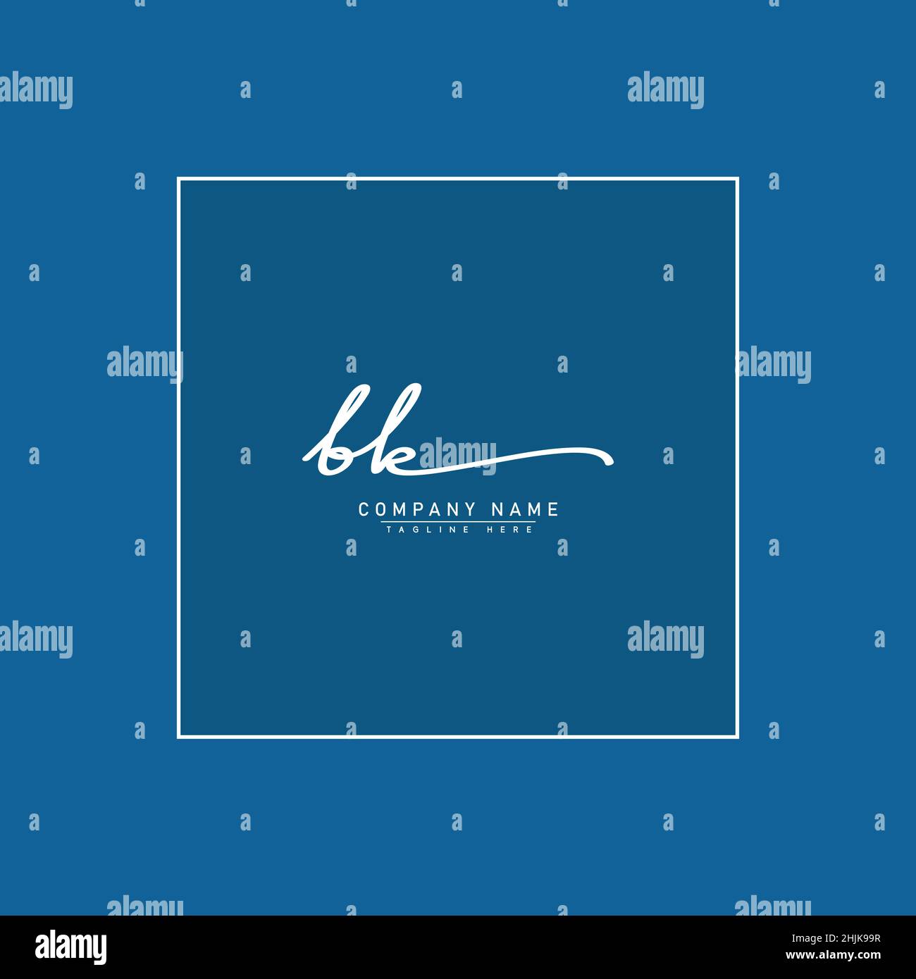 Initial Letter BK Logo - Handwritten Signature Style Logo - Simple ...