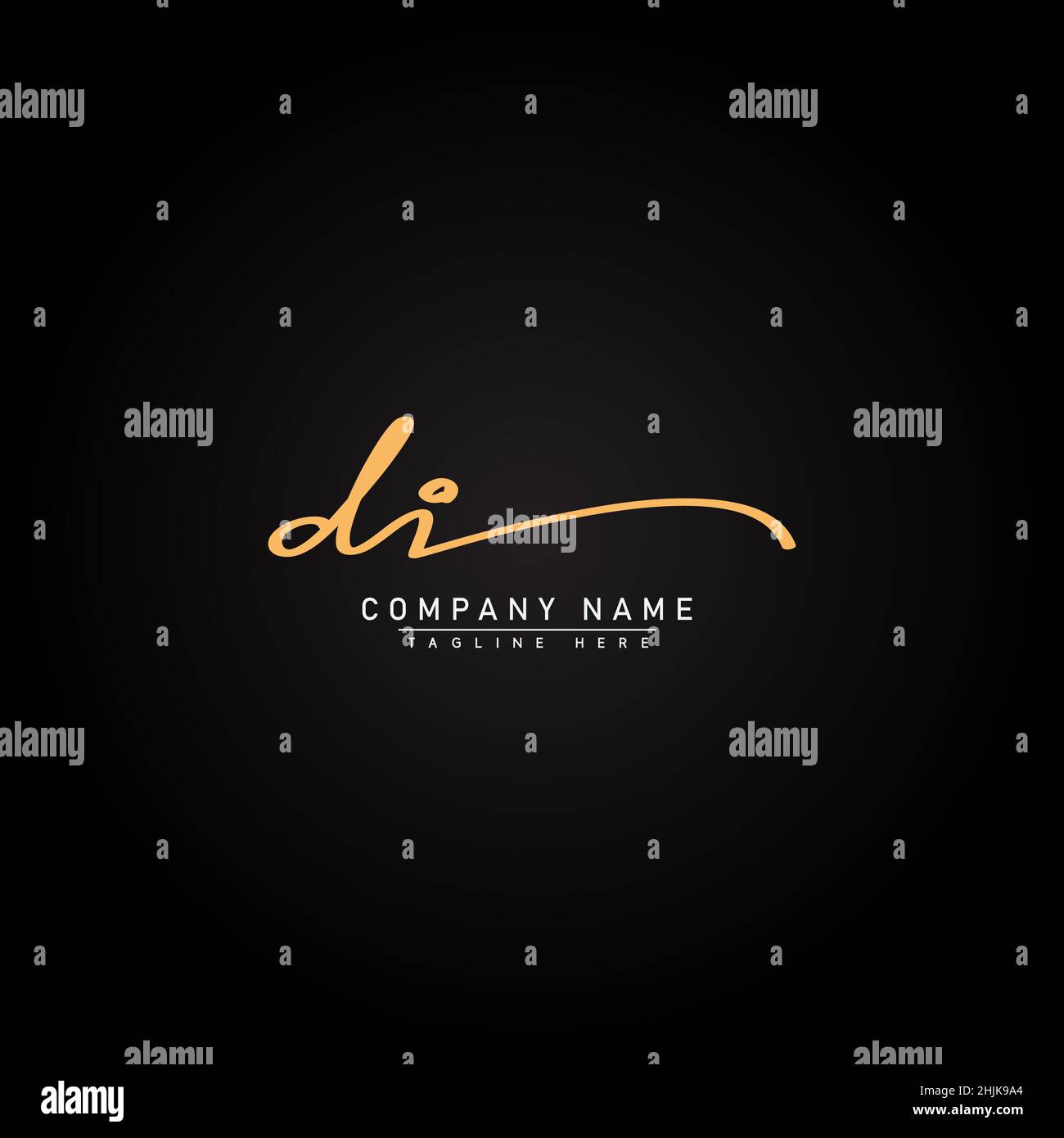 Initial Letter DI Logo - Handwritten Signature Logo - Simple Vector ...