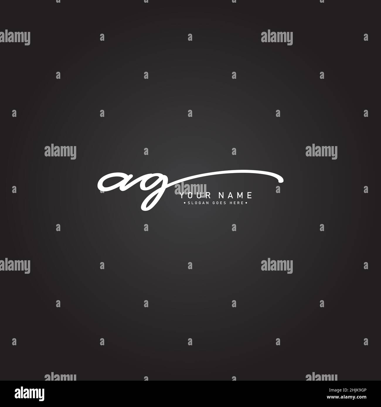 Initial Letter AG Logo - Handwritten Signature Logo - Simple Vector ...