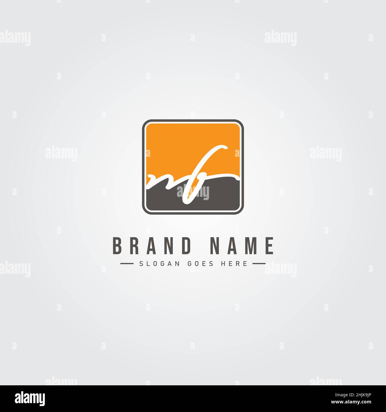 Initial Letter NF Logo - Handwritten Signature Logo - Simple Vector ...