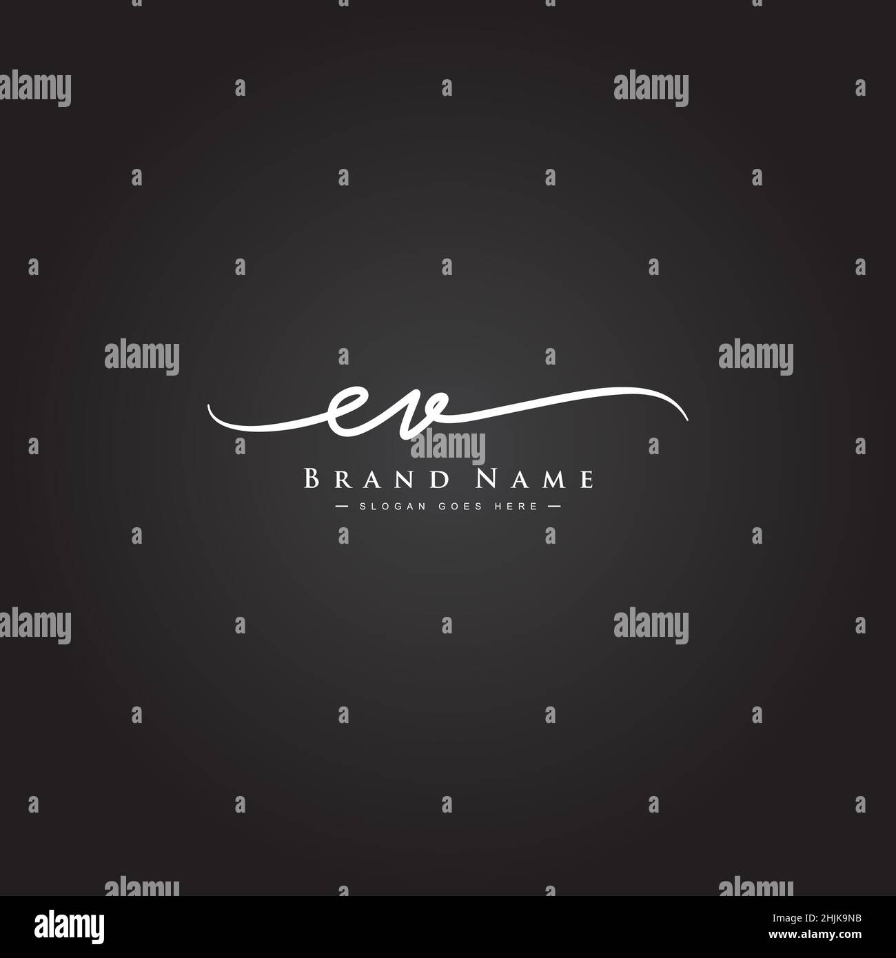 Initial Letter EV Logo - Hand Drawn Signature Logo - Simple Vector Logo ...