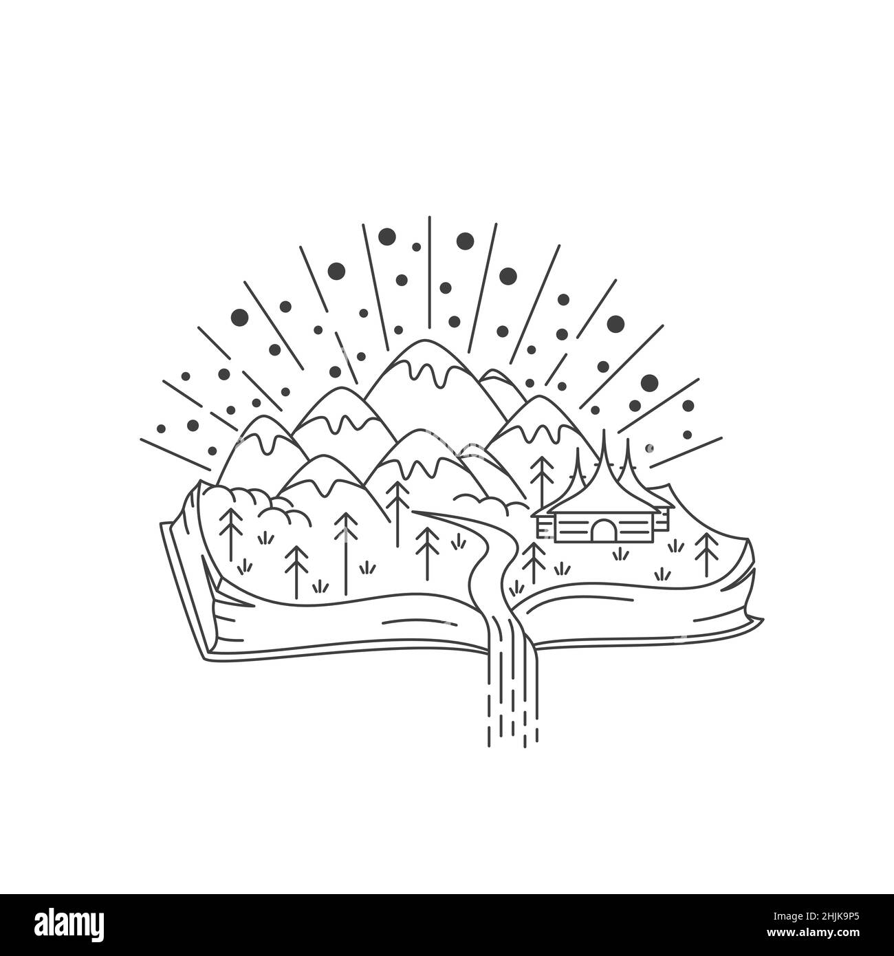 Fir tree background banner Black and White Stock Photos & Images - Alamy