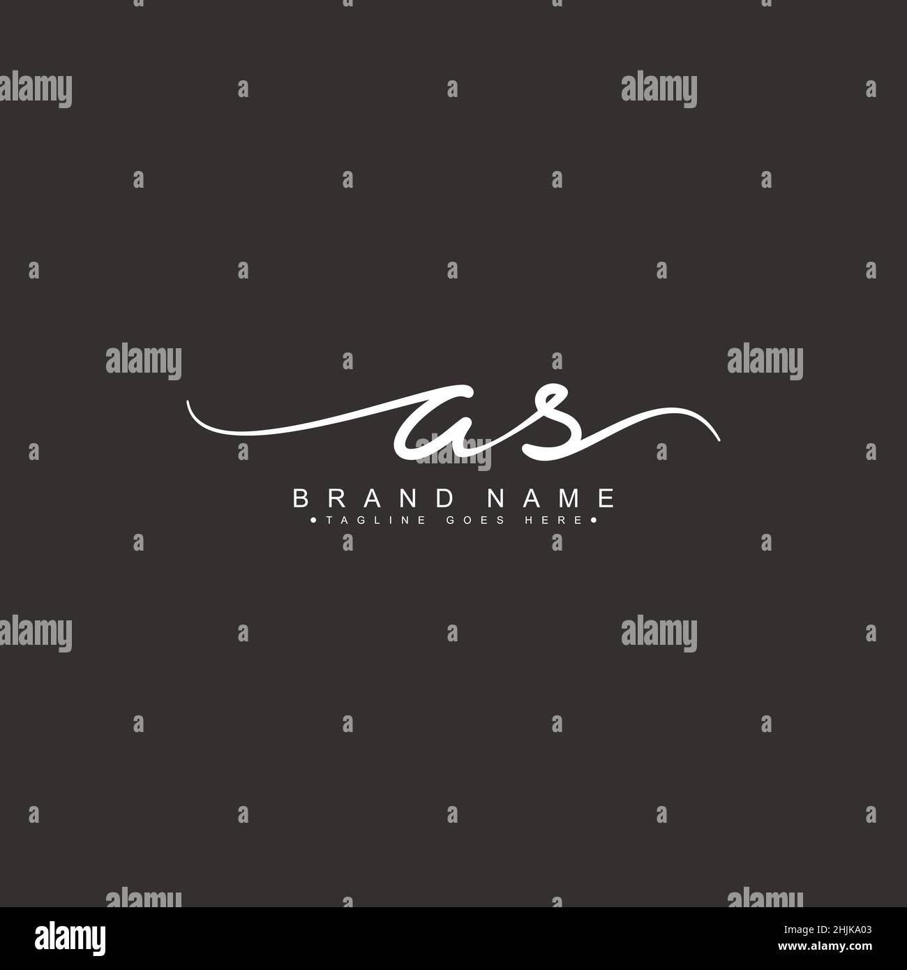 Initial Letter AS Logo - Handwritten Signature Style Logo - Simple ...