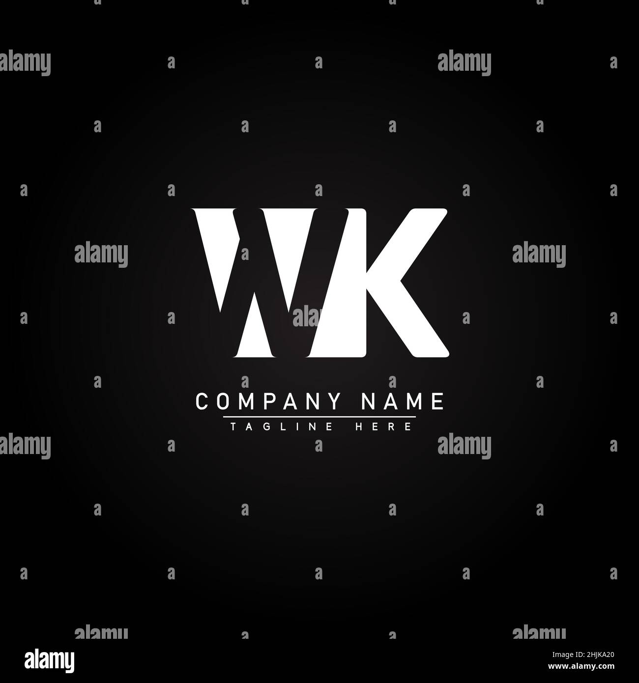 Simple Business Logo for Initial Letter WK - Alphabet Logo - Monogram ...