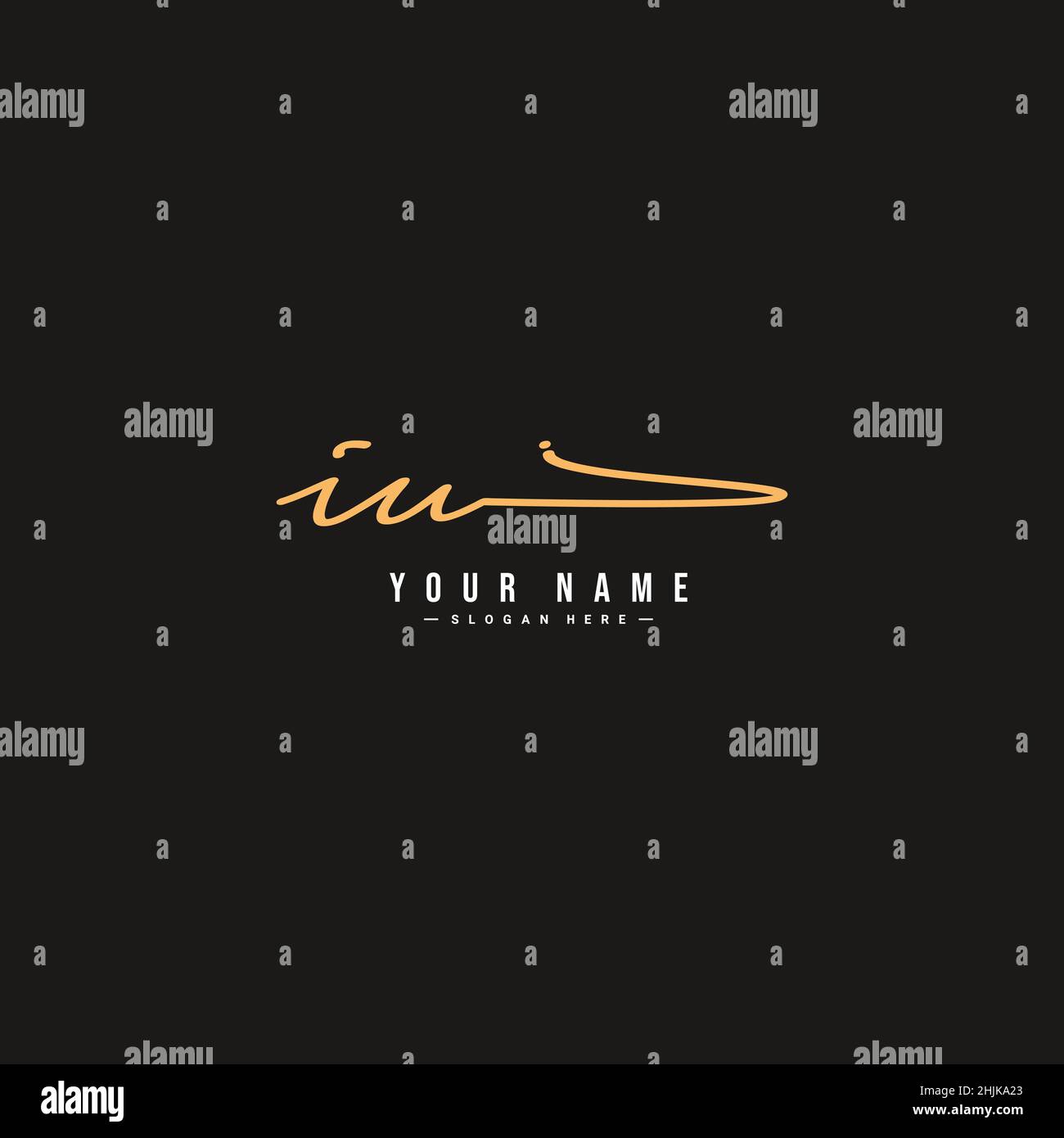 Initial Letter IU Logo - Hand Drawn Signature Logo - Simple Vector Logo ...