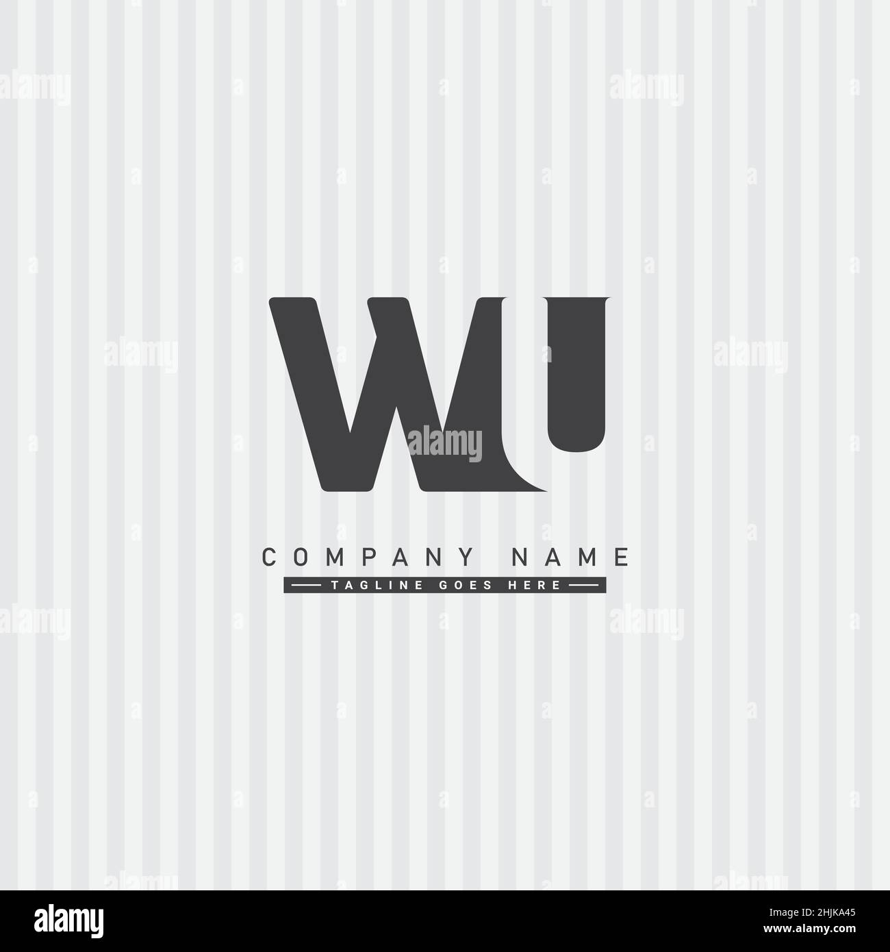 Initial Letter WU Logo - Simple Business Logo for Alphabet W and U ...