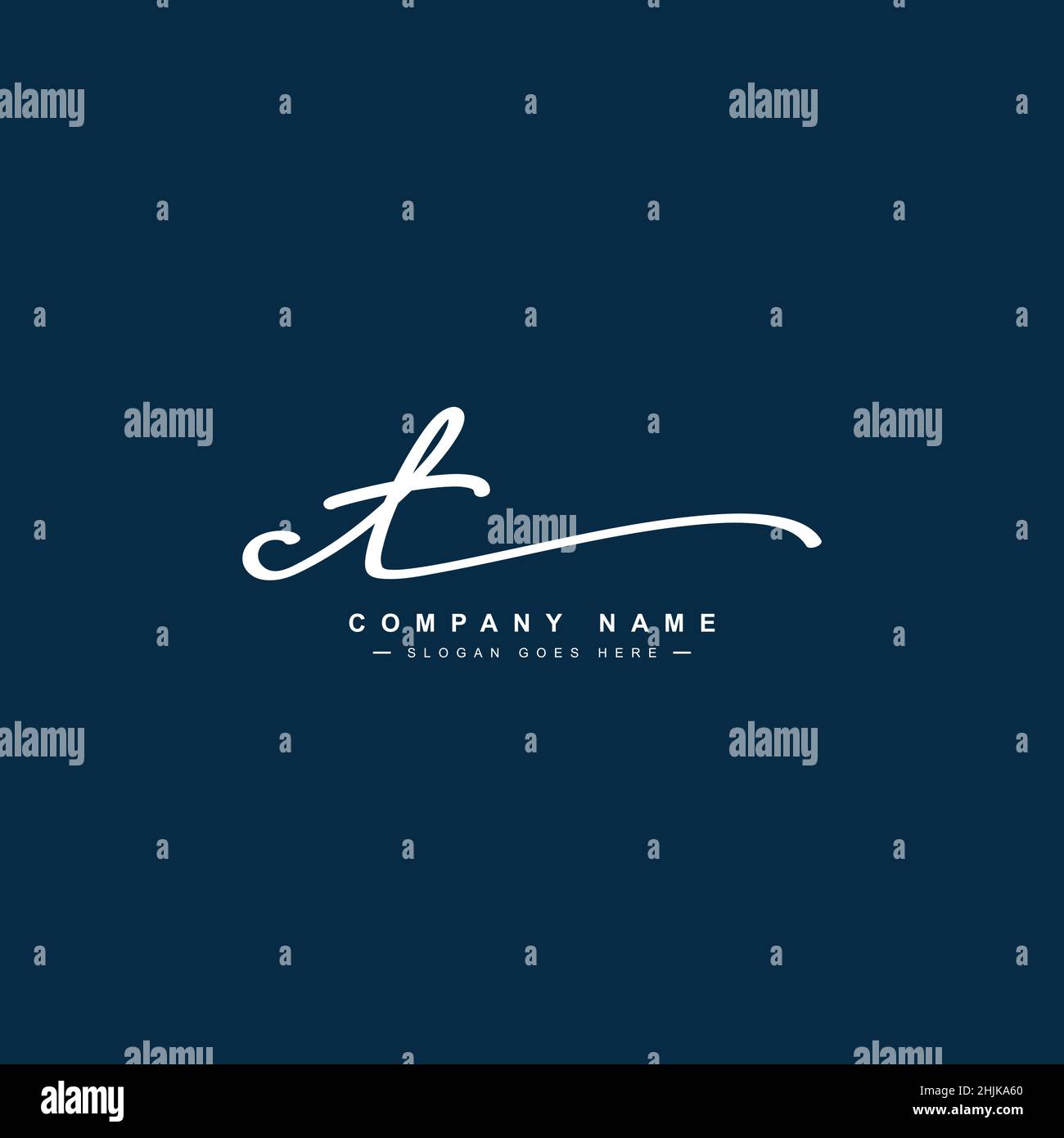 Initial Letter CT Logo - Handwritten Signature Logo - Simple Vector ...