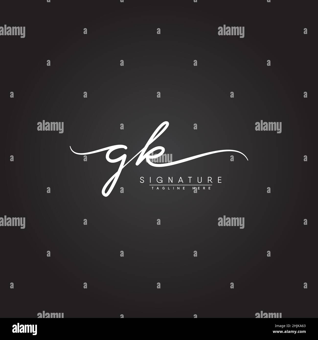 Initial Letter GK Logo - Handwritten Signature Logo - Simple Vector ...