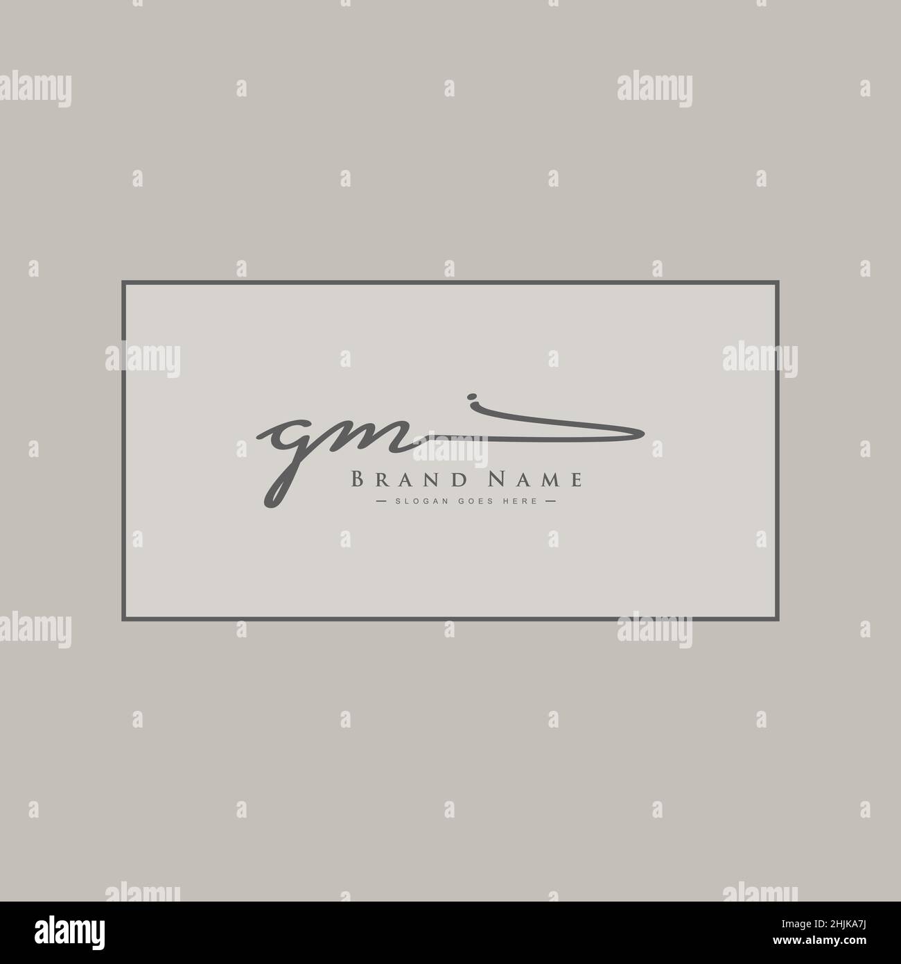 Initial Letter GM Logo - Hand Drawn Signature Logo - Simple Vector Logo ...