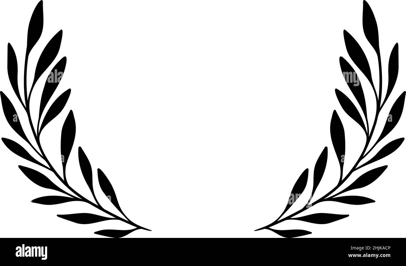 Floral frame. Hand drawn leaves branch vector. Botanical border. Vector ...