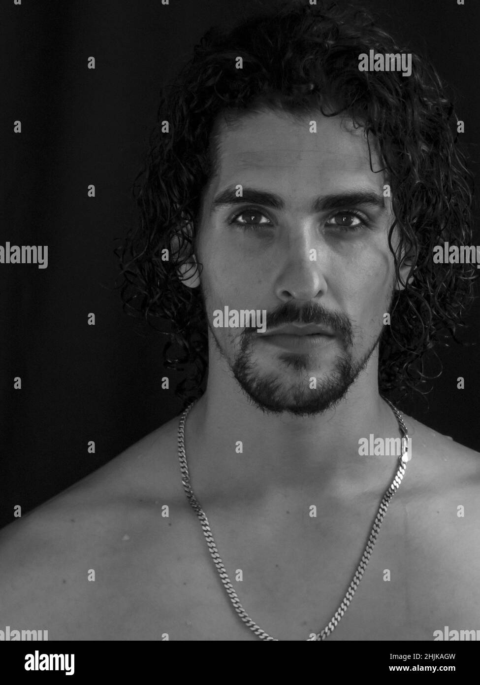 Portrait young handsome hispanic Black and White Stock Photos & Images ...