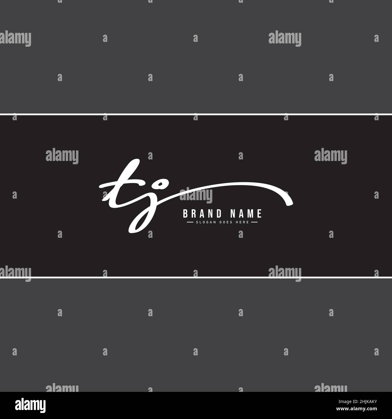 Initial Letter TJ Logo - Hand Drawn Signature Logo - Simple Vector Logo ...