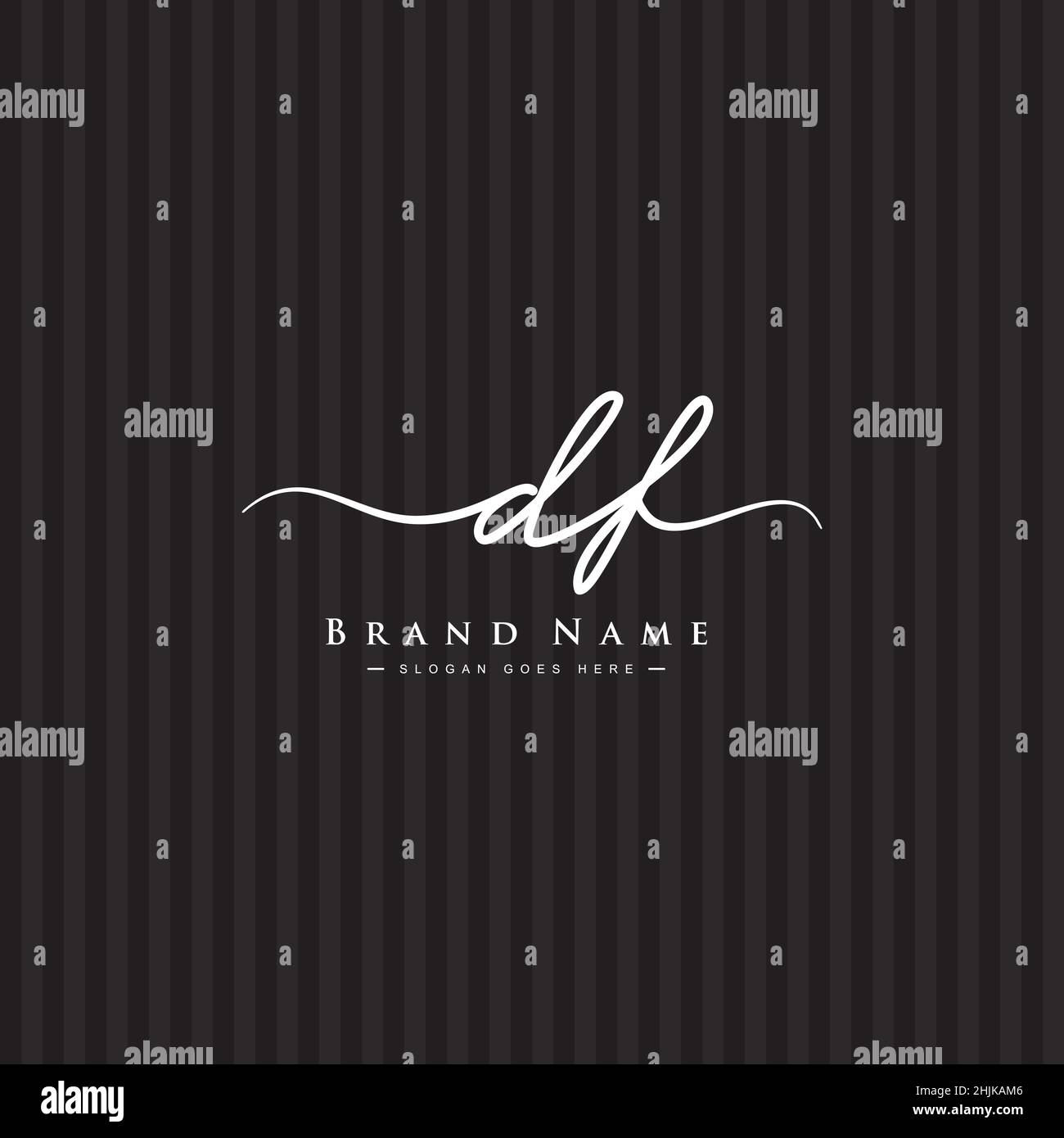 Initial Letter DF Logo - Handwritten Signature Style Logo - Simple ...