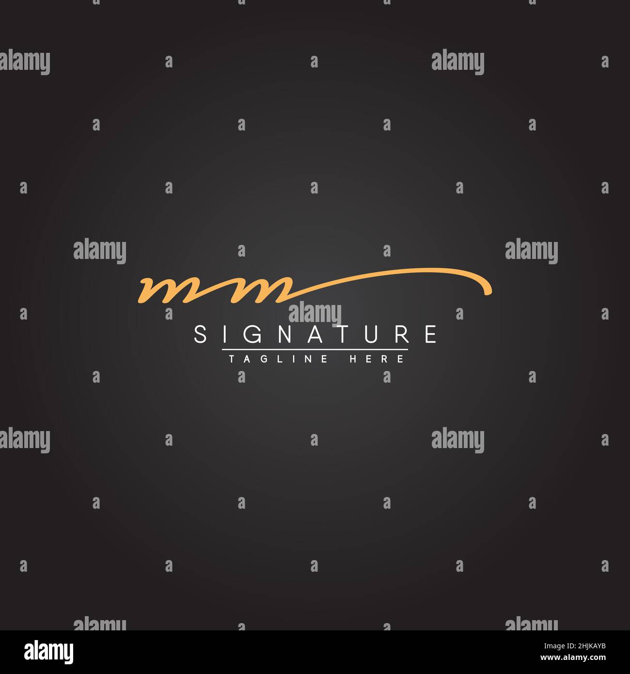 Initial Letter MM Logo - Handwritten Signature Style Logo - Simple ...