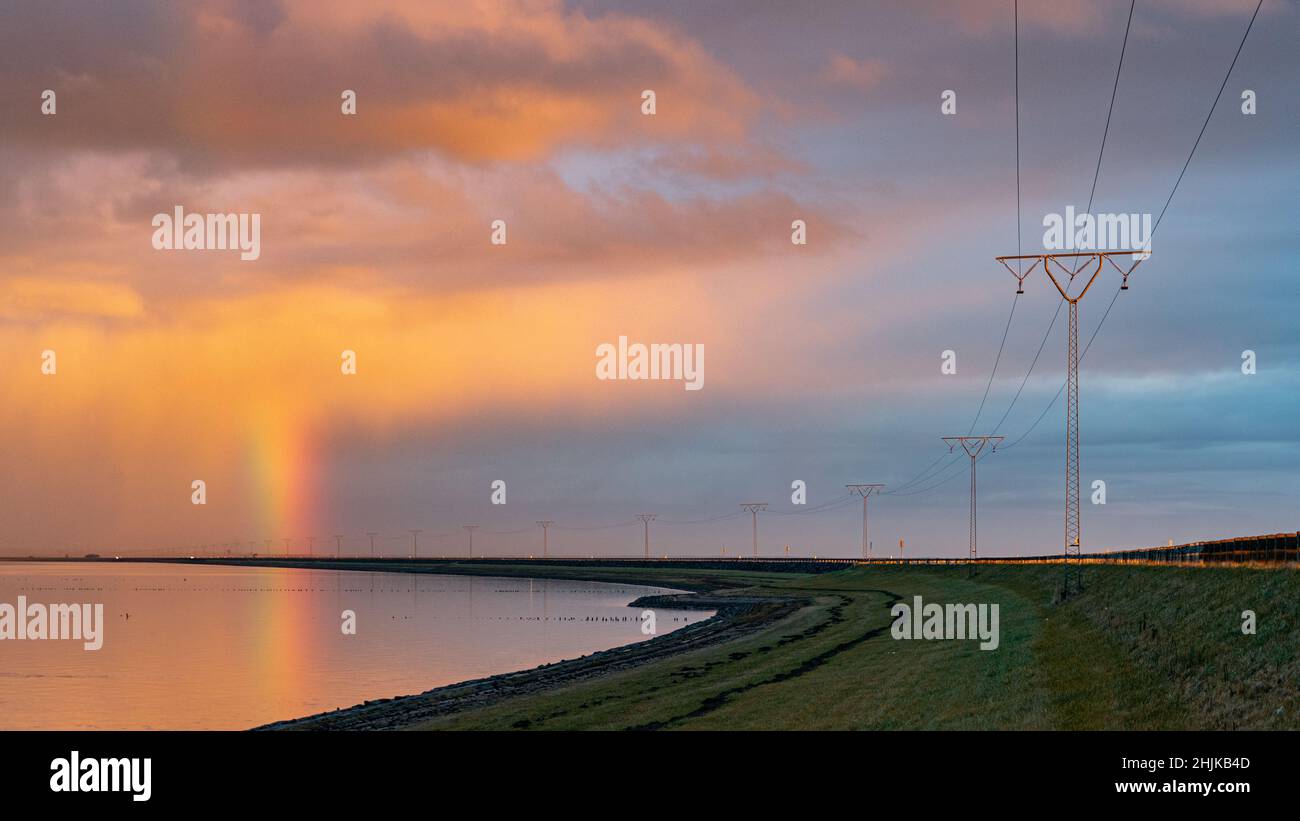 Travel Denmark: Late afternoon winter storm and rainbow on Rømø ...