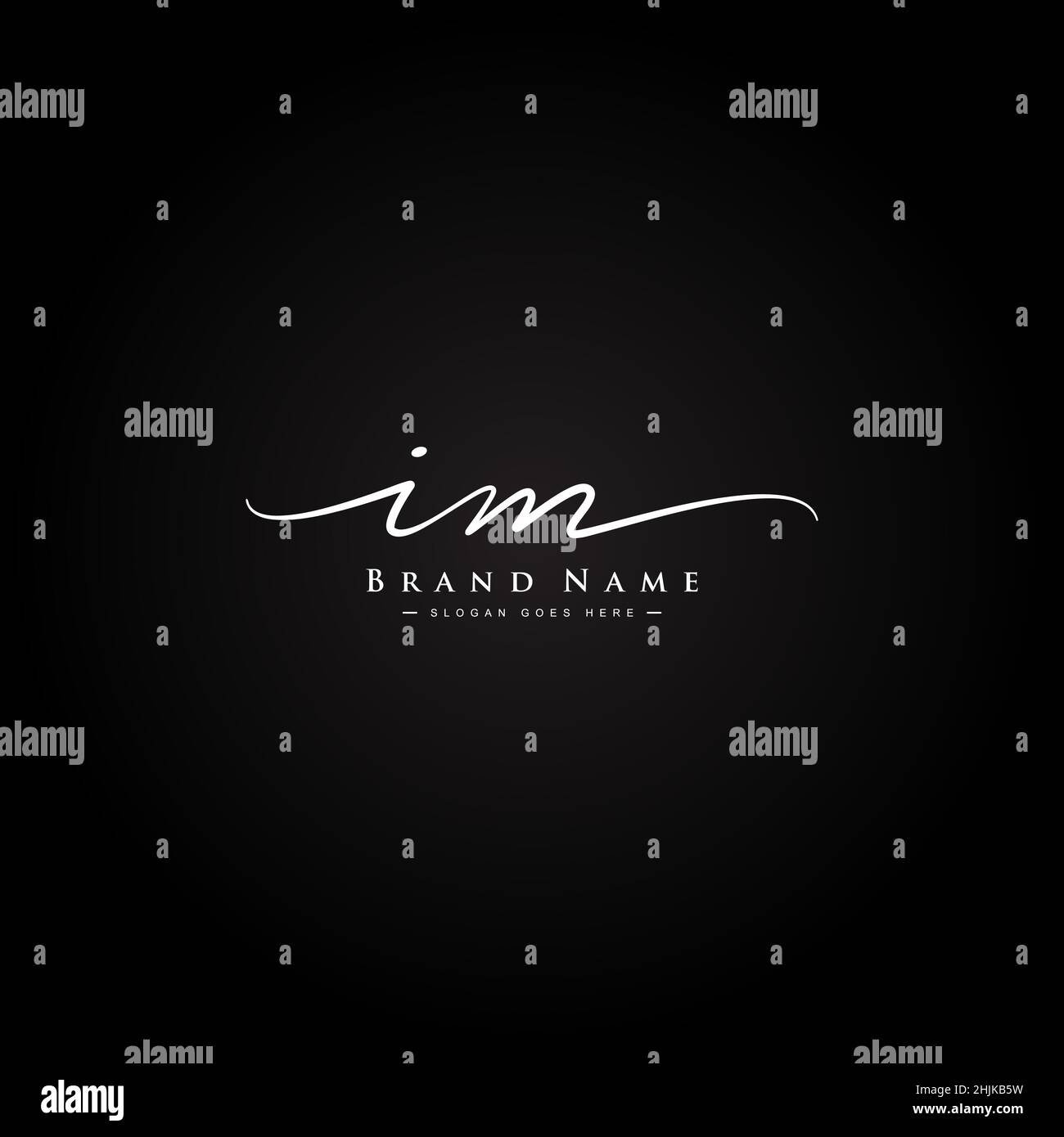 Initial Letter IM Logo - Handwritten Signature Logo - Simple Vector ...